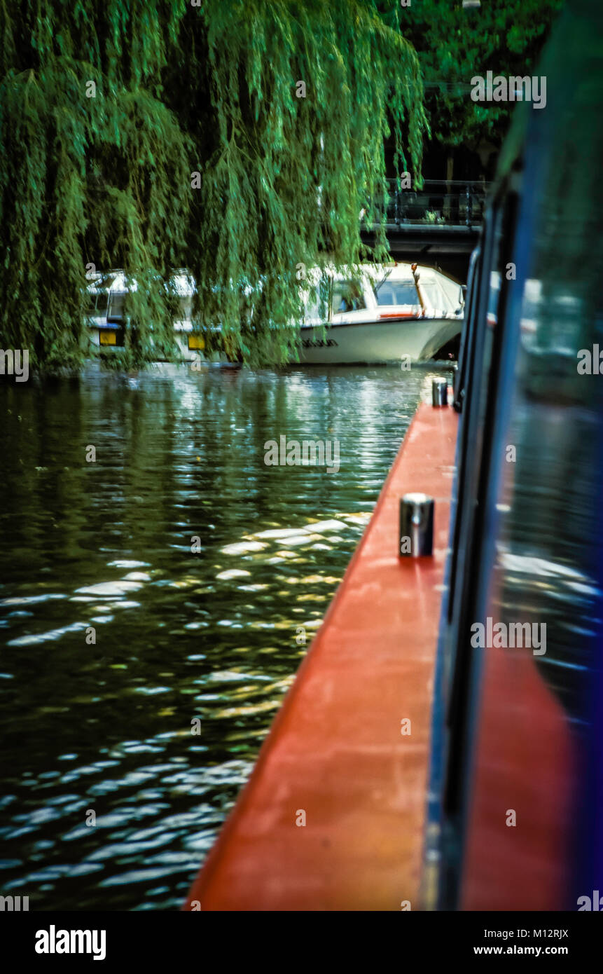 European river cruise and commercial barges Stock Photo - Alamy