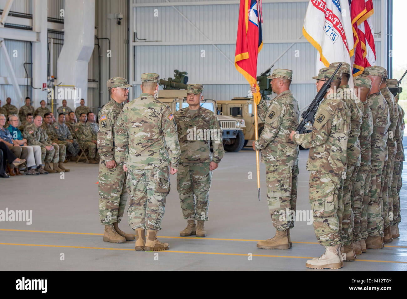 The passing of the colors begins during the 29th Infantry Brigade ...