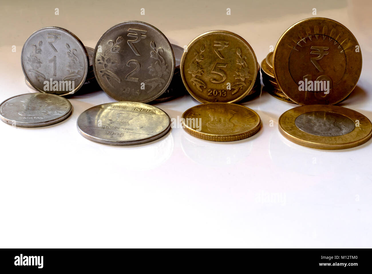 Image of currency and coins with growth concept Stock Photo - Alamy