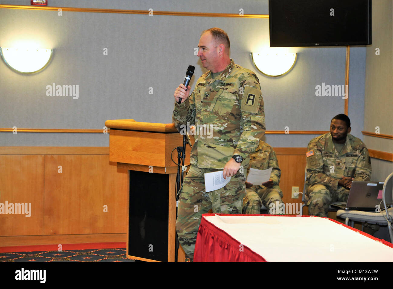 Col. Brooks Shultze, commander of the 18st Multi-Functional Training ...