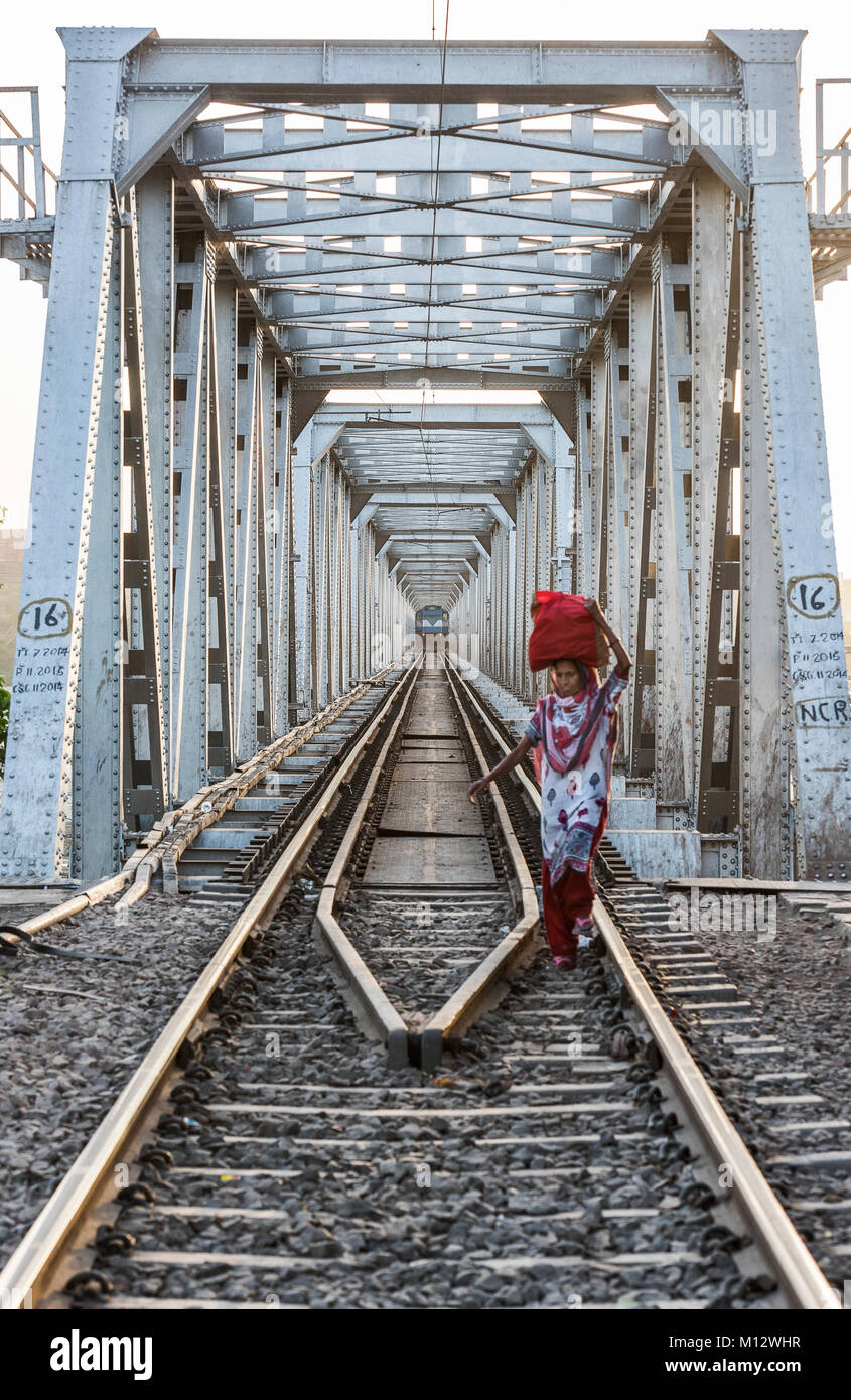 Indian railway crossing hi-res stock photography and images - Alamy