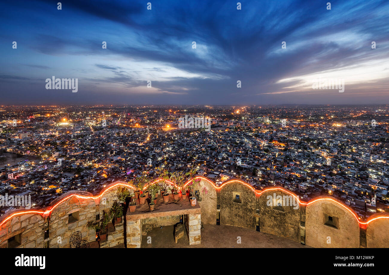 Sunset view of Jaipur city from Fort, Jaipur, India Stock Photo - Alamy