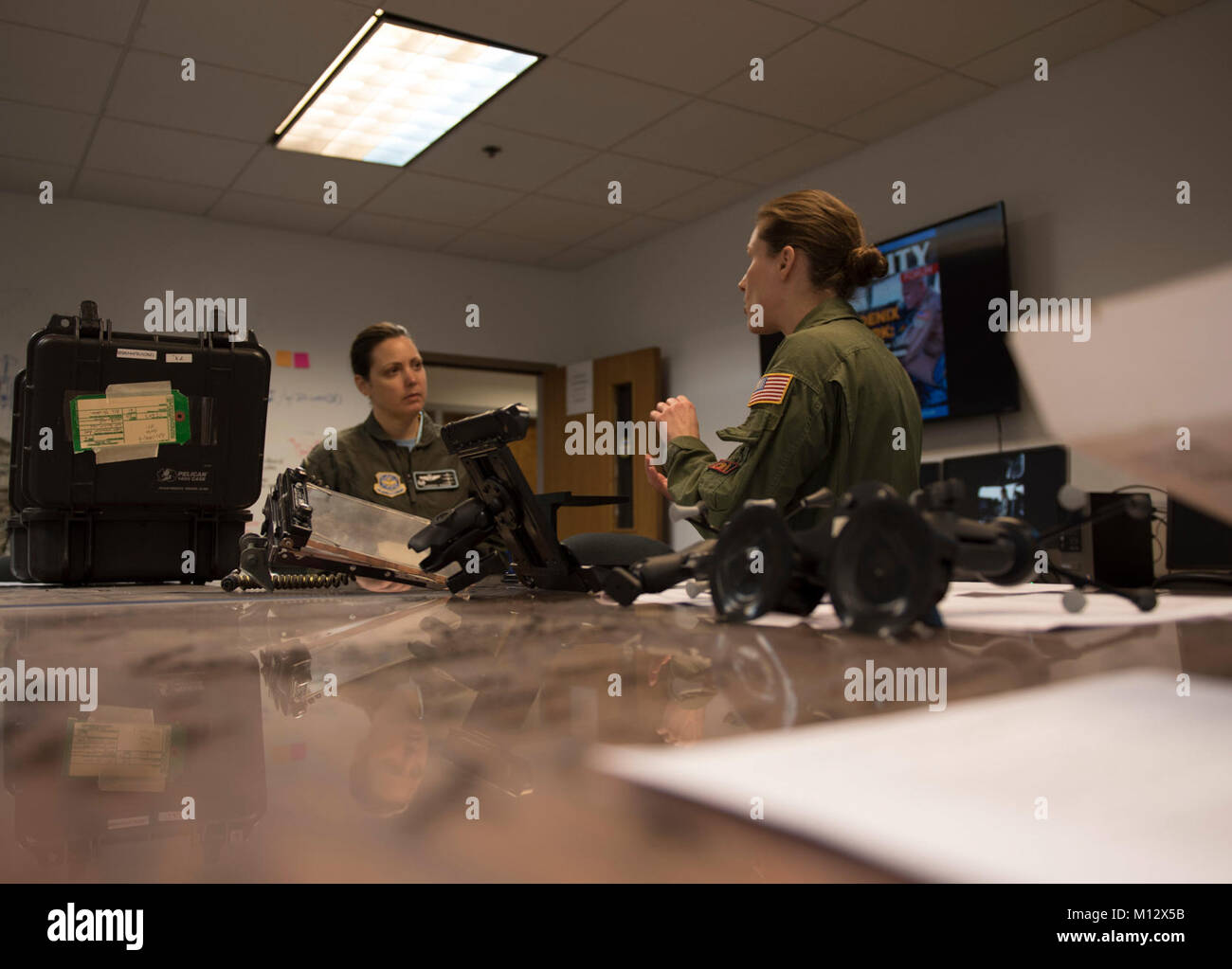 Staff Sgt. Catherine Norcom, 60th Operation Support Squadron, briefs ...