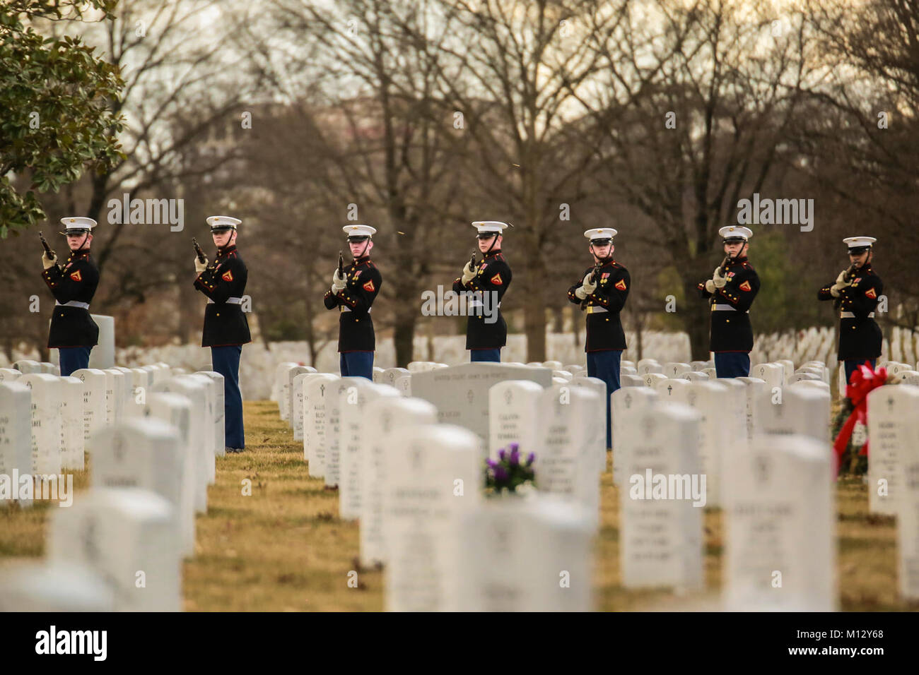 Marines with the Alpha Company firing party, Marine Barracks Washington ...