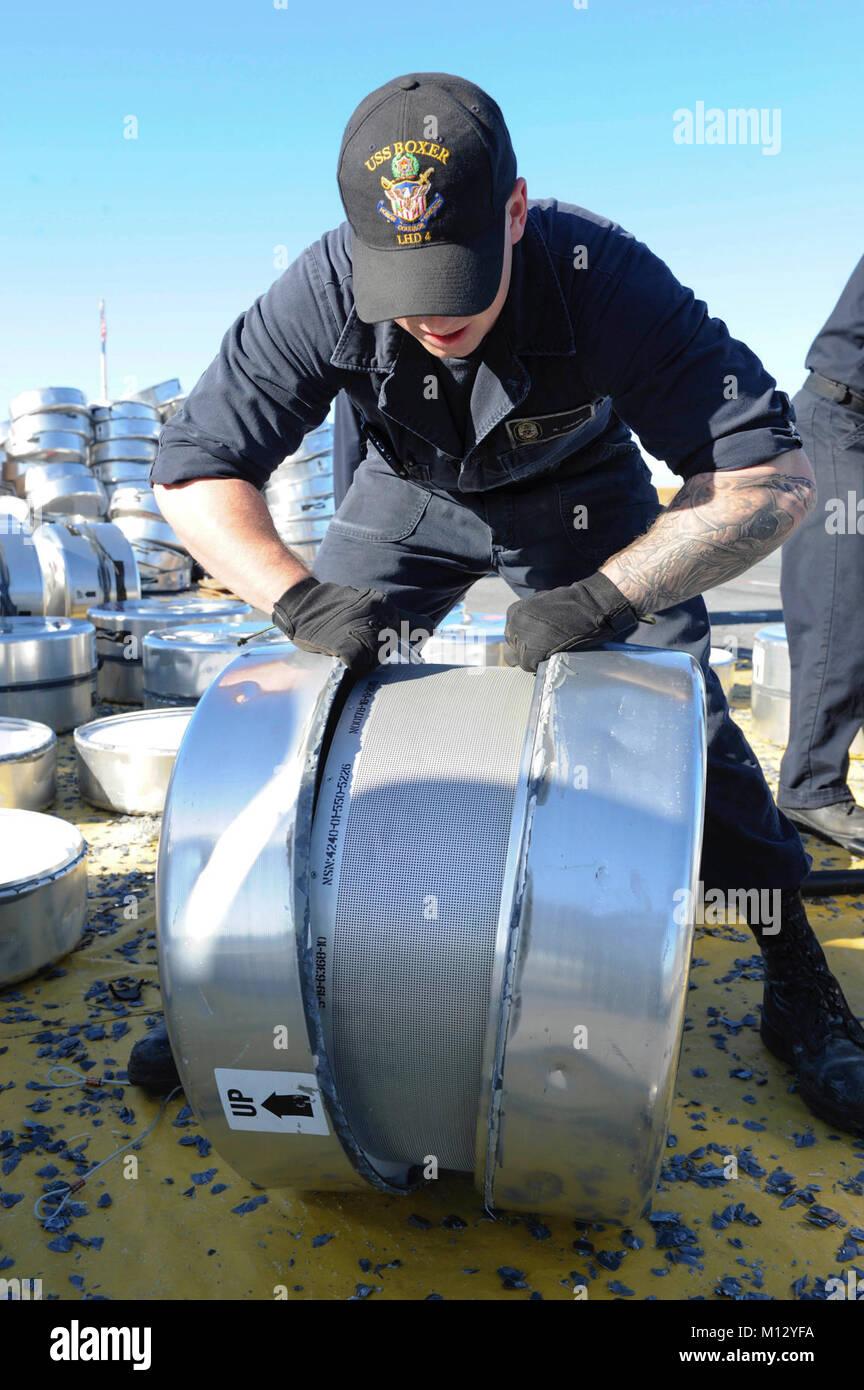 DIEGO (Jan. 23, 2018) Fireman Nathan James opens a M98 Chemical ...