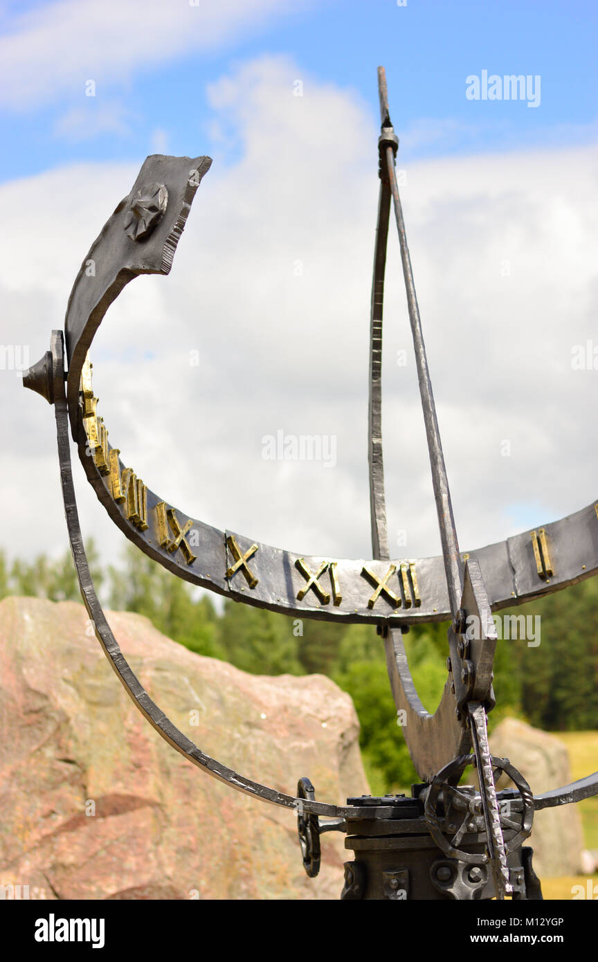 A sundial in a stone park Stock Photo - Alamy
