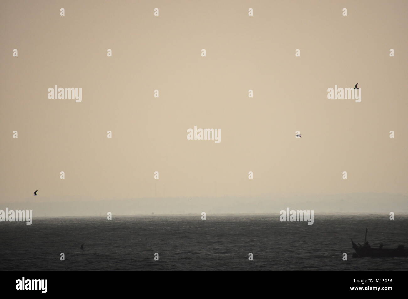 Storm on the Java sea. Indonesia. Heavy rain and overcast sky Stock ...