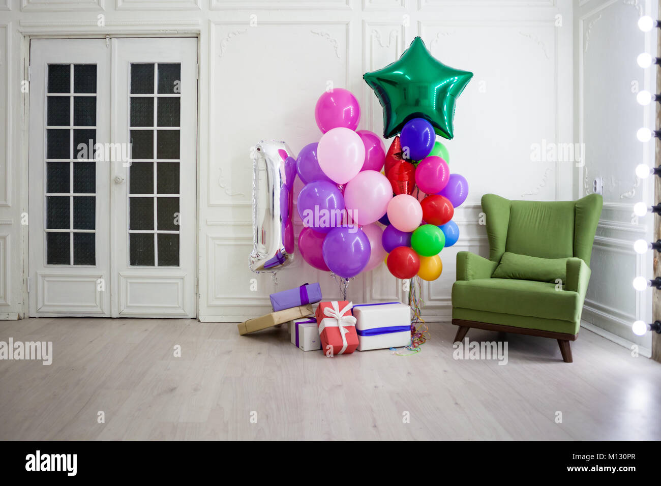 Beautiful different balloons party hi-res stock photography and images ...