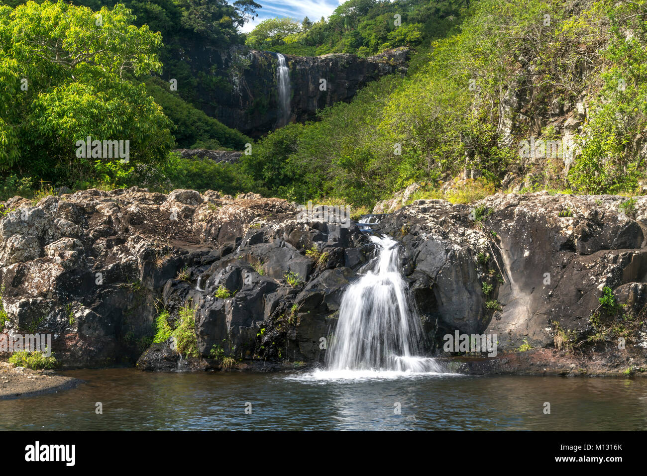 Tamarind Falls oder Les 7 Cascades bei Henrietta, Mauritius, Afrika ...