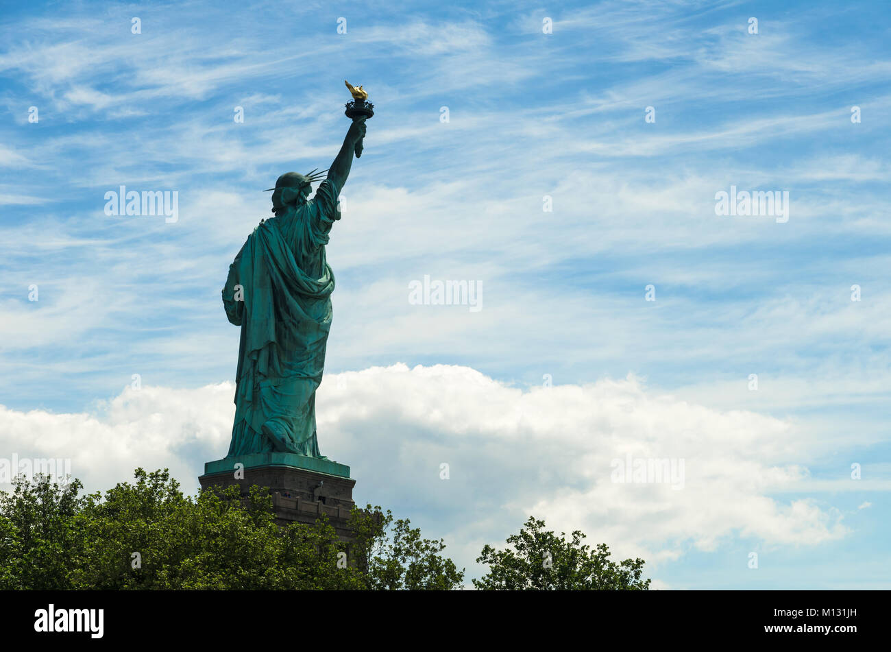 New York, USA: The back of the Statue of Liberty on Liberty Island, New ...