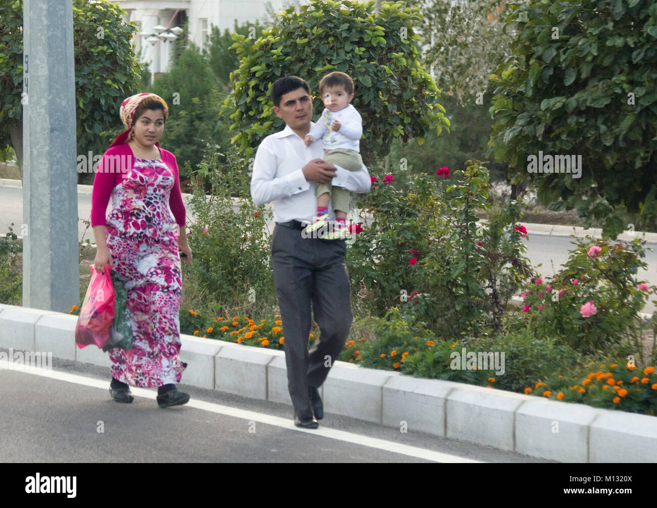 Daily life of turkmens people on the streets of the capital of ...