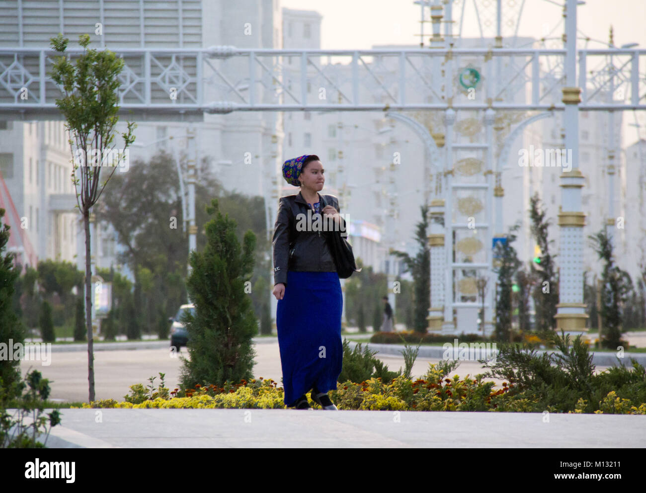 Daily life of turkmens people on the streets of the capital of ...