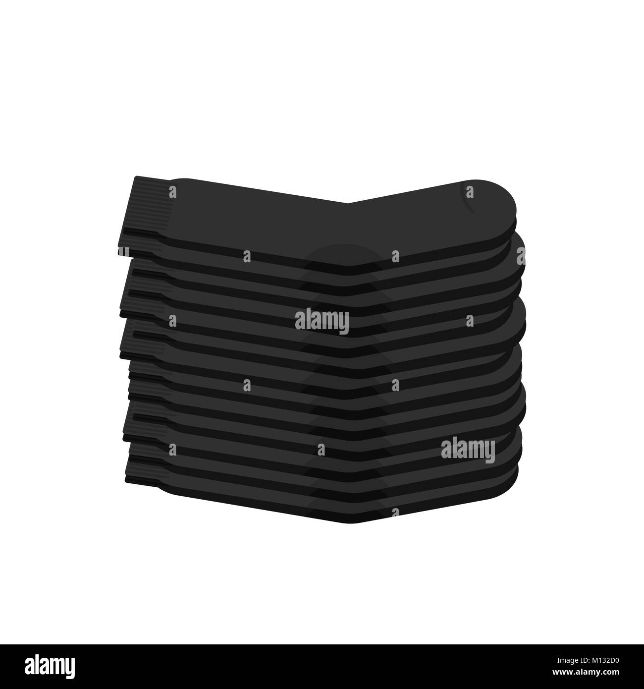 Stack of black socks isolated. Vector illustration Stock Vector Image ...