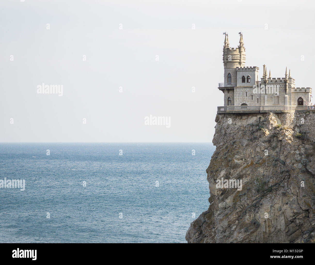 The decorative Neo-Gothic castle "Swallow's Nest" on the rock over the ...