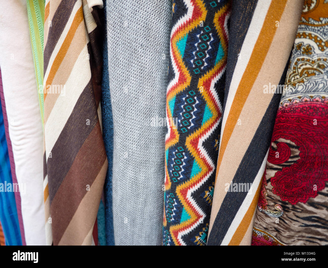 Variety of textiles with different colors and design Stock Photo - Alamy