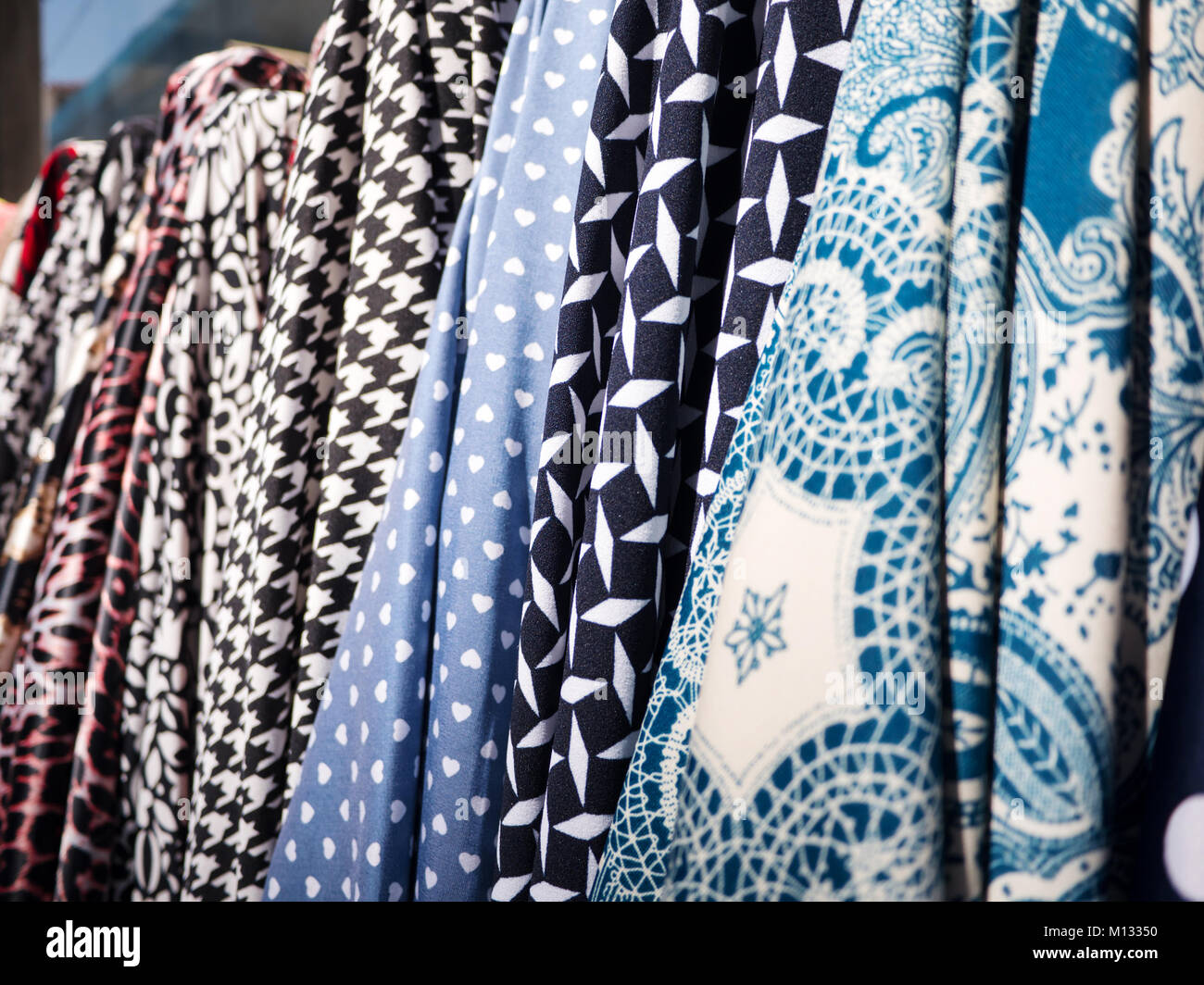 Variety of textiles with different colors and design Stock Photo - Alamy