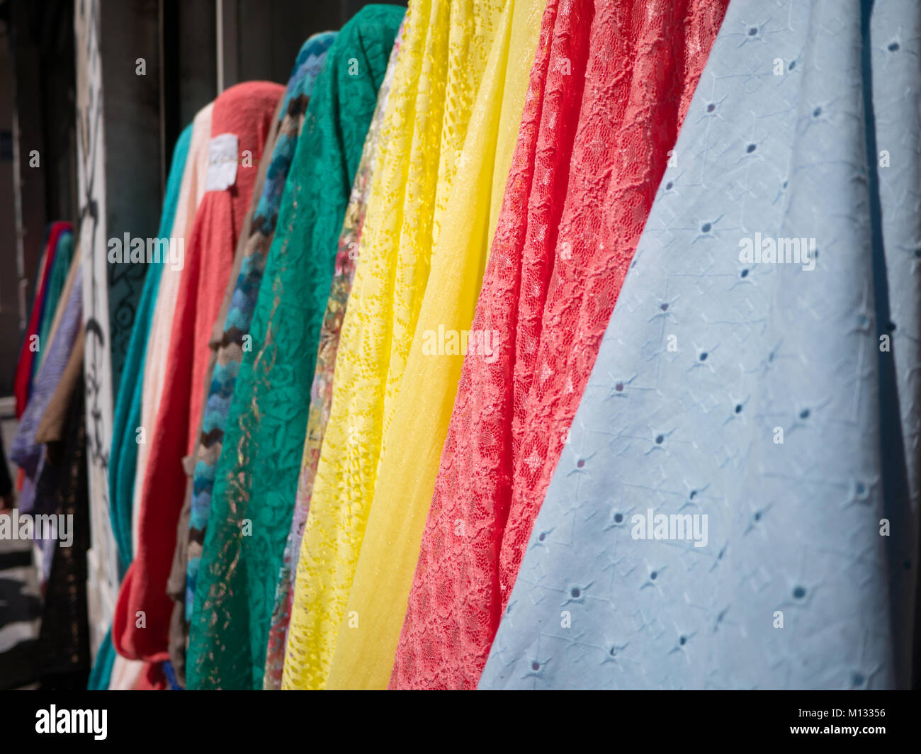 Variety of textiles with different colors and design Stock Photo - Alamy