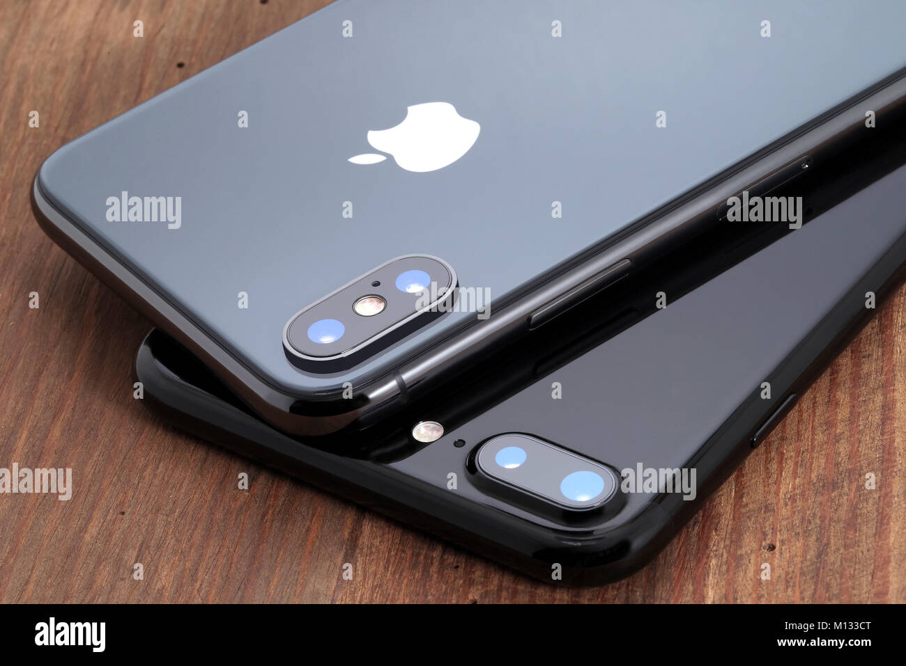 Koszalin, Poland – November 29, 2017: Space gray iPhone X and black ...