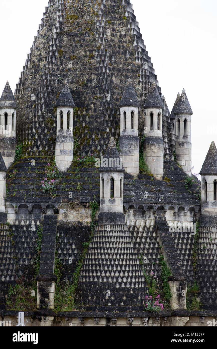 The roof of romanesque kitchen -Fontevraud Abbey. Loire Valley , France ...