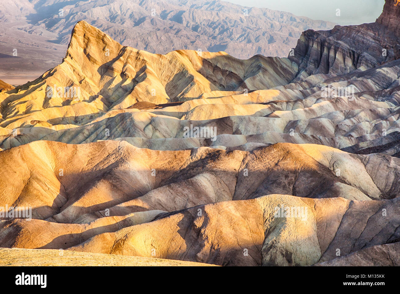 Zabriskie Point at sunrise in Death Valley National Park, California ...