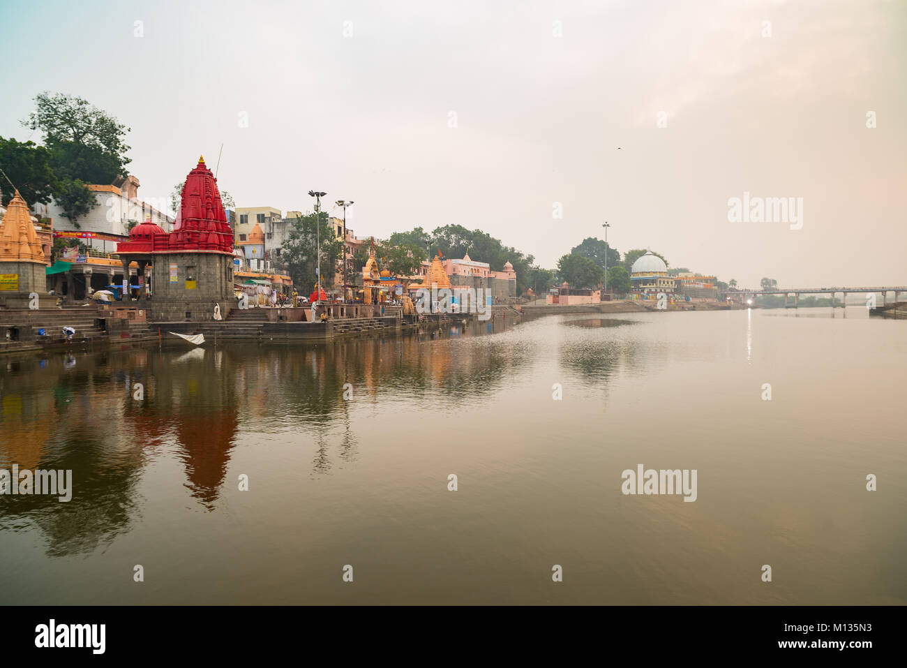 Ujjain cityscape from river, travel destination in India, holy town for ...