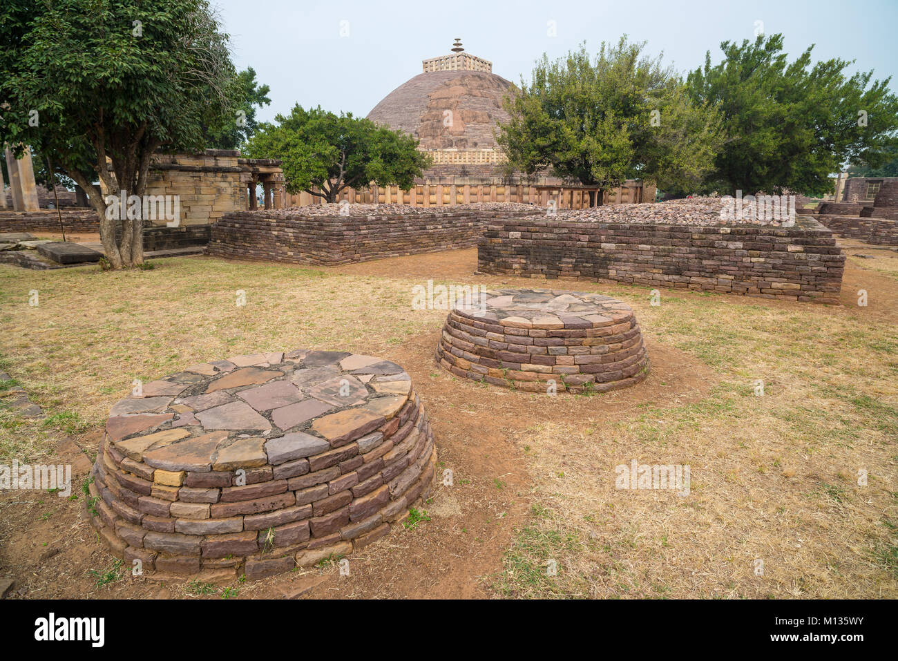 Sanchi Stupa, Ancient buddhist building, religion mystery, carved stone ...