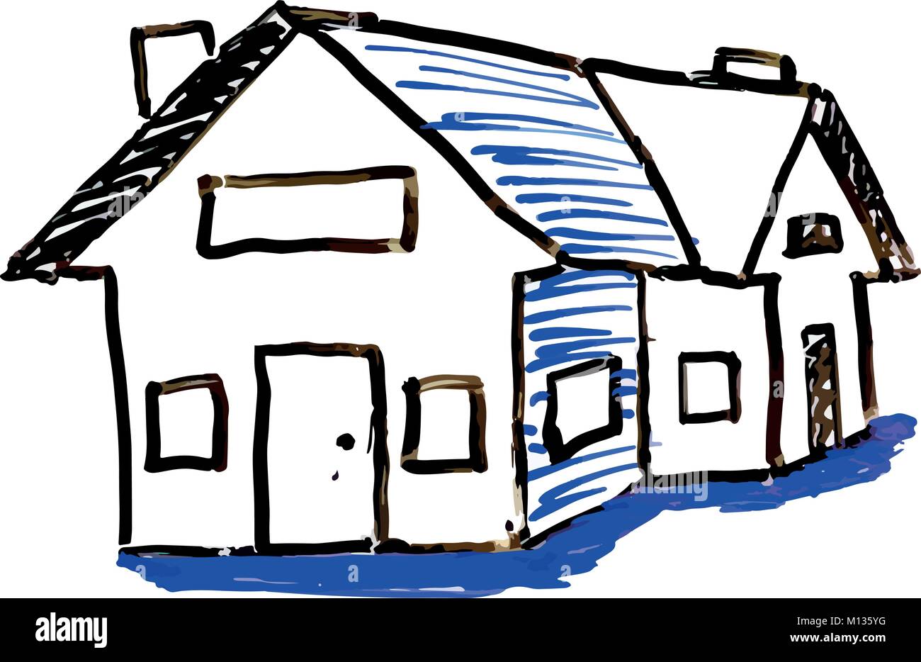 Doodle ink house Stock Vector Images - Alamy