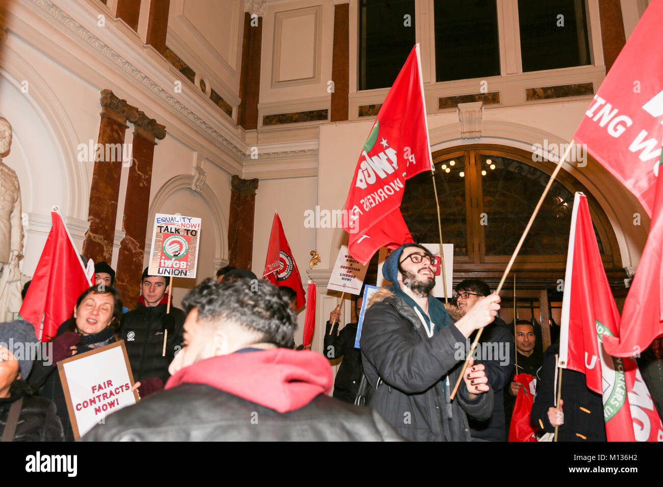 London, UK. 25th Jan, 2018. A group of IWGB (Independent Workers Union ...