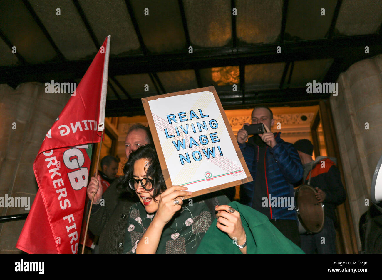 London, UK. 25th Jan, 2018. A group of IWGB (Independent Workers Union ...