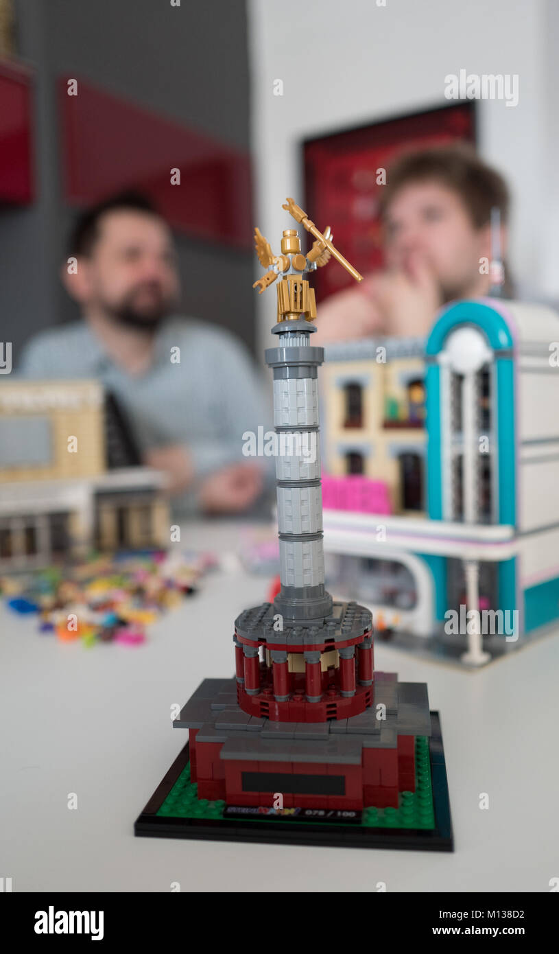 Berlin, Germany. 24th Jan, 2018. A Lego model is placed on a table of ...