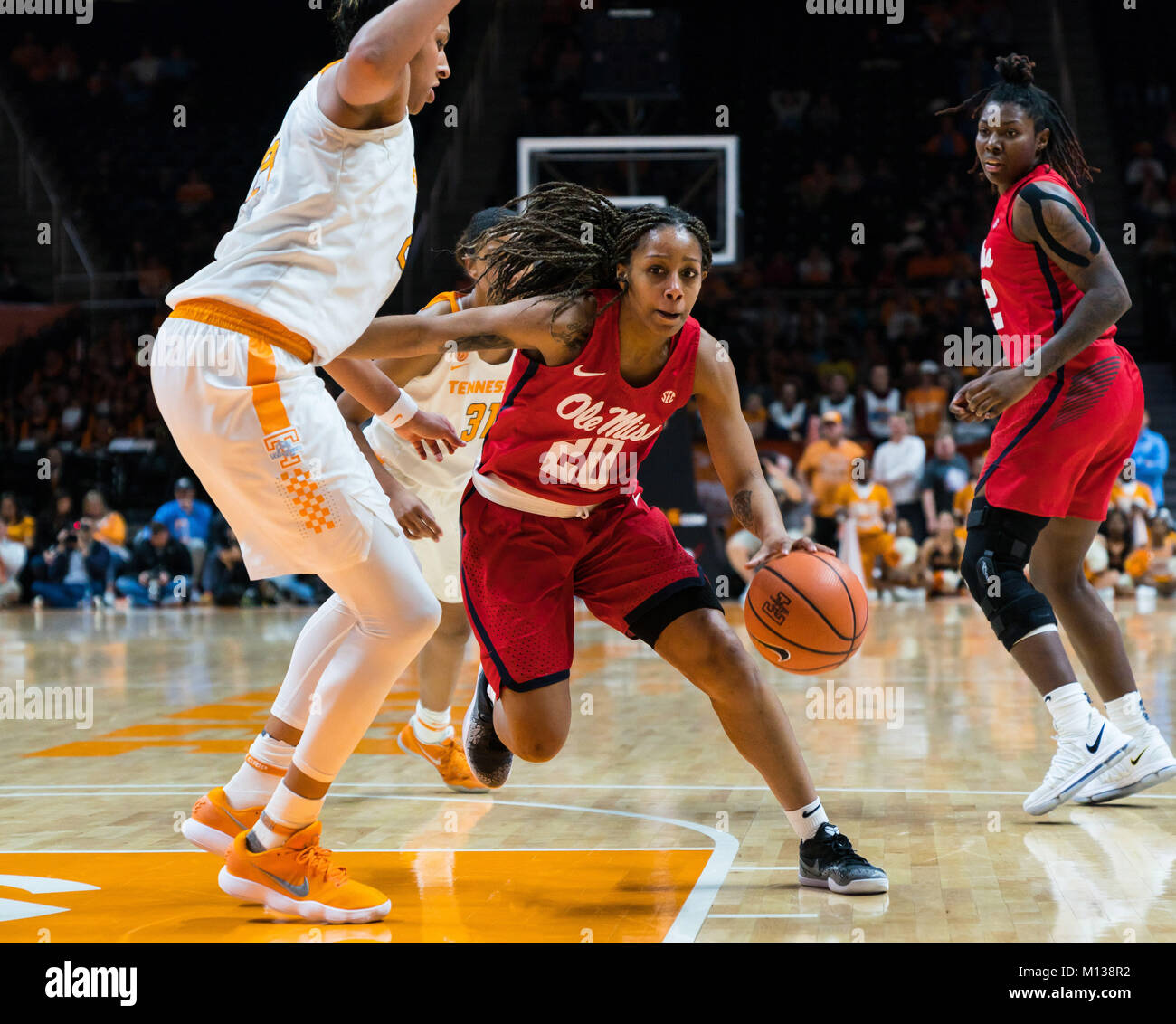 January 25, 2018: Torri Lewis #44 of the Mississippi Lady Rebels drives ...