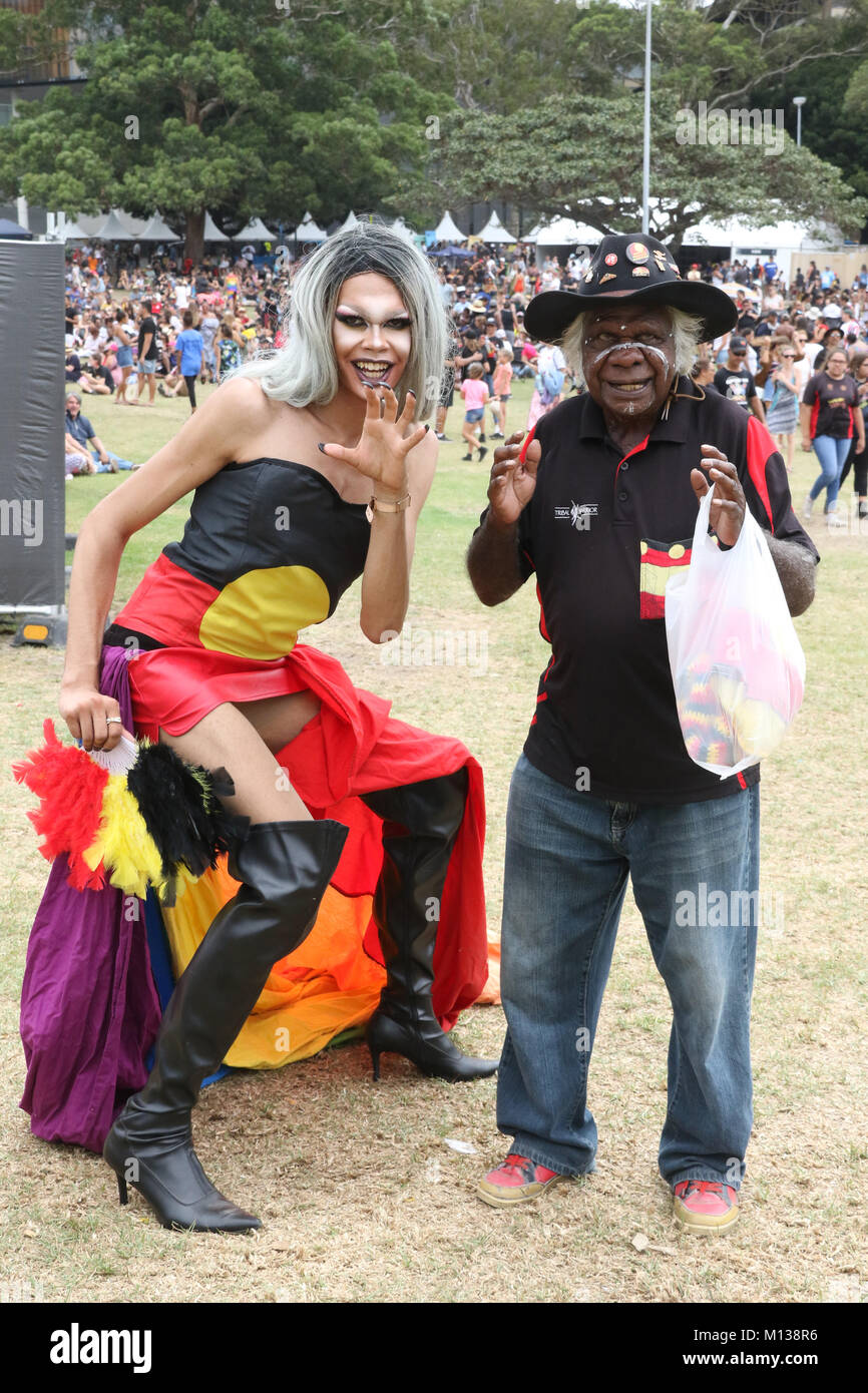 Sydney, Australia. 26 January 2018. Pictured: Aboriginal drag queen and ...
