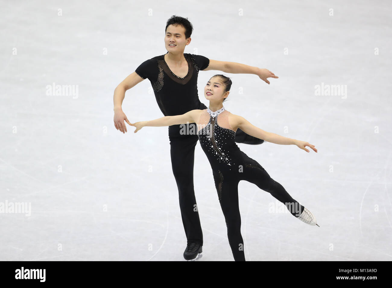 Taipei, Taiwan. 25th Jan, 2018. Ryom Tae Ok & Kim Ju Sik (PRK) Figure ...
