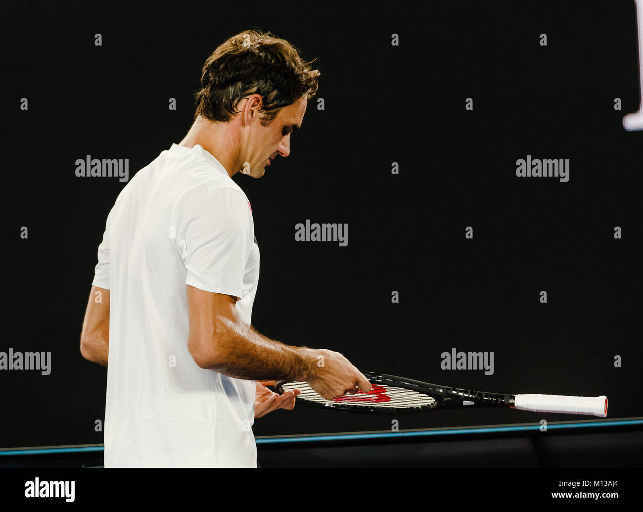 Melbourne, AUS, 26th January 2018: Swiss tennis player Roger Federer ...