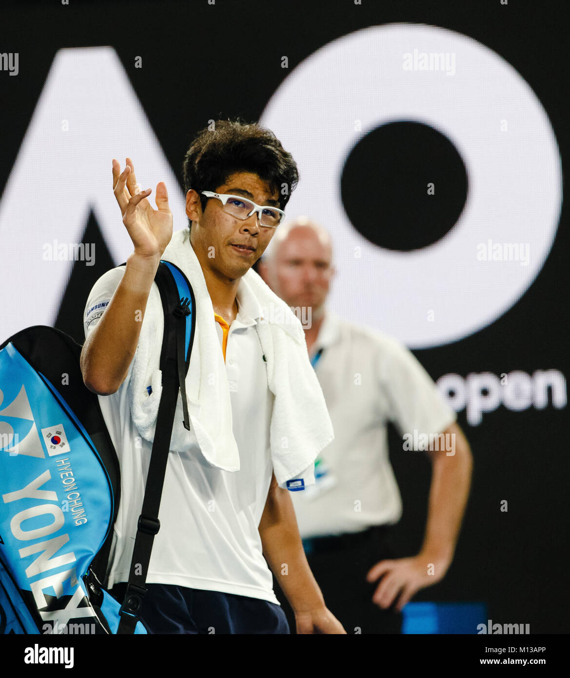 Melbourne, AUS, 26th January 2018: Southkorean tennis player Hyeon ...