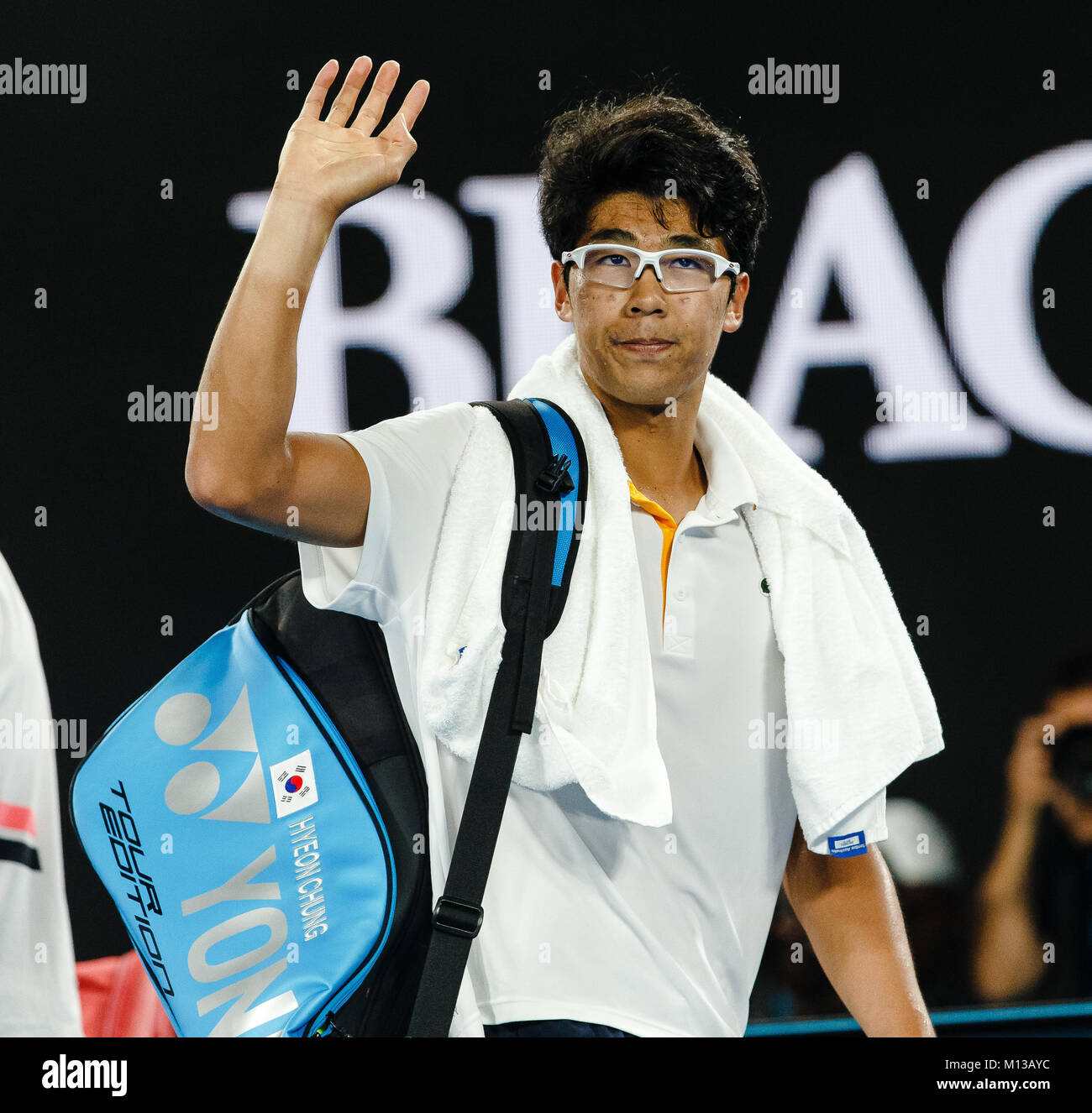 Melbourne, AUS, 26th January 2018: Southkorean tennis player Hyeon ...