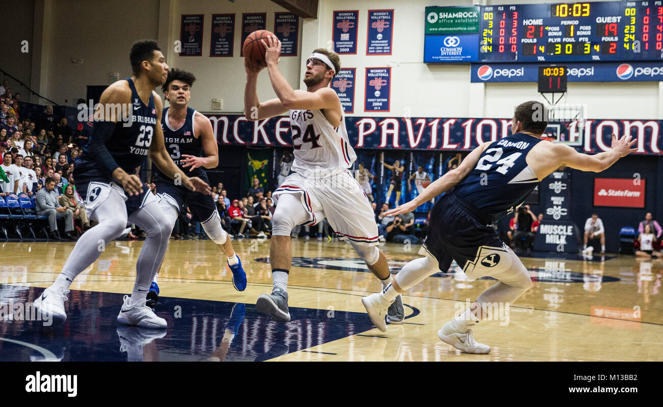 Jan 25, 2018 Moraga, CA U.S.A. St. Mary's forward Calvin Hermanson (24 ...