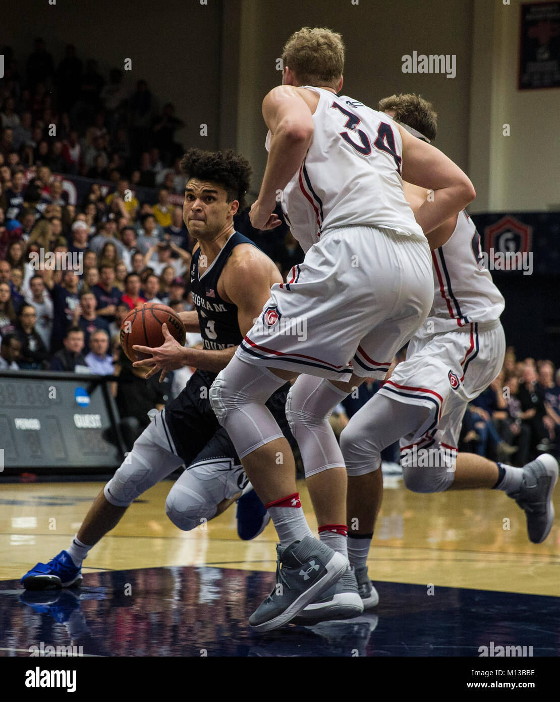 Jan 25, 2018 Moraga, CA U.S.A. Brigham Young guard Elijah Bryant (3 ...