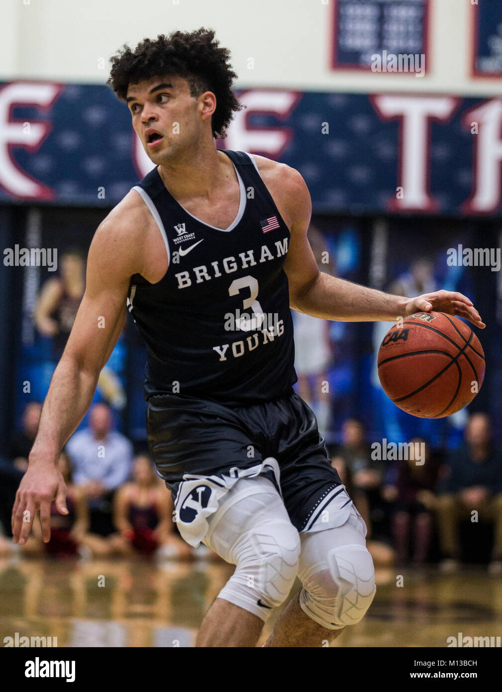 Jan 25, 2018 Moraga, CA U.S.A. Brigham Young guard Elijah Bryant (3 ...