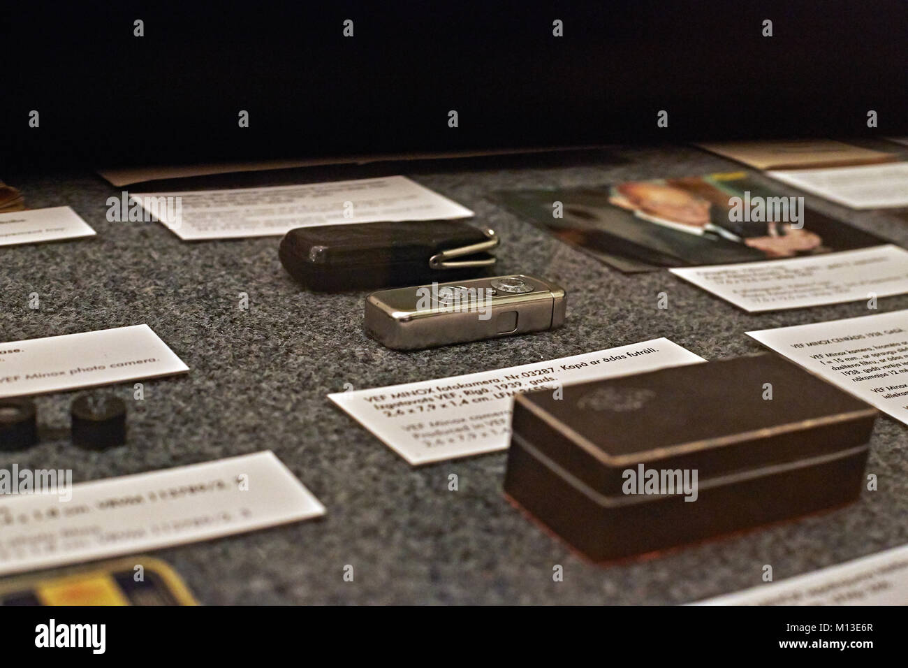 A Minox subminiature camera and a photograph of its inventor Walter ...