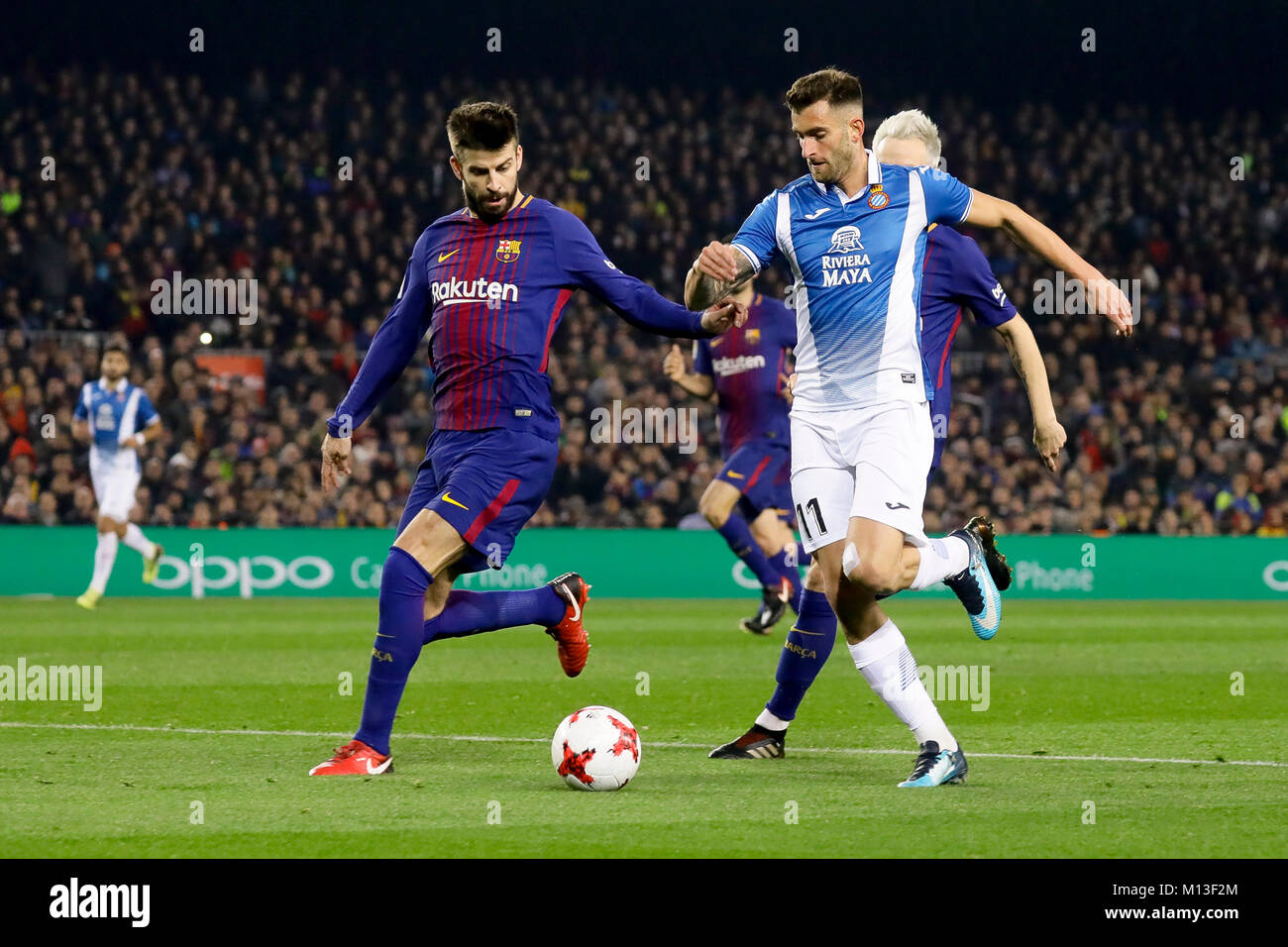 Camp Nou, Barcelona, Spain. 25th January, 2018. Leo Baptistao running ...