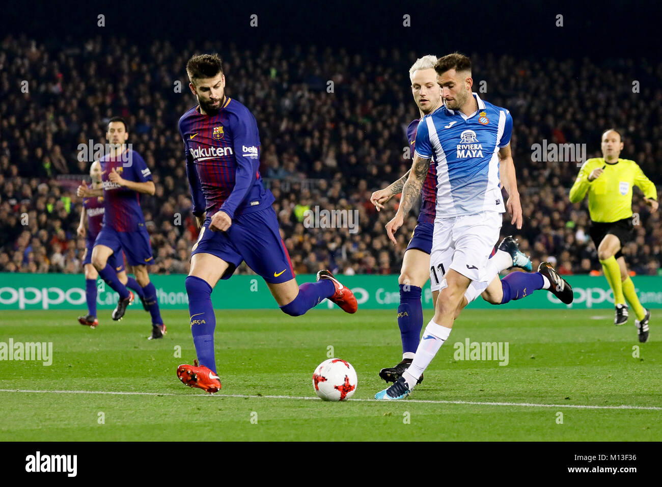 Camp Nou, Barcelona, Spain. 25th January, 2018. Leo Baptistao running ...