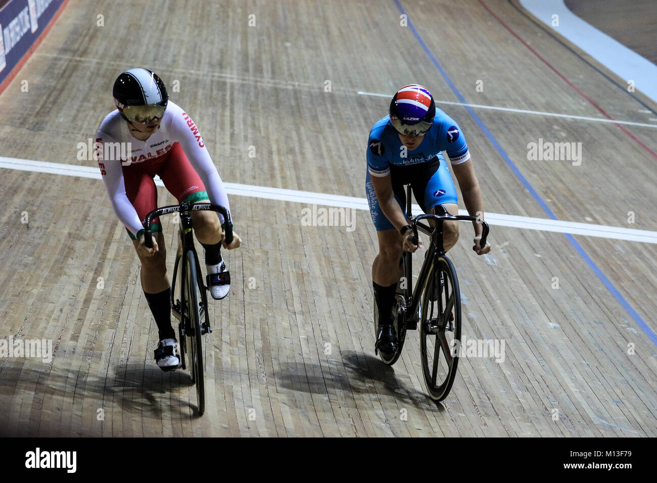 Manchester, UK. 26th Jan, 2018. Katie Merchant and Ellie Coster battle ...