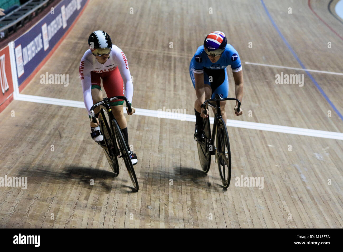 Manchester, UK. 26th Jan, 2018. Katie Merchant and Ellie Coster battle ...