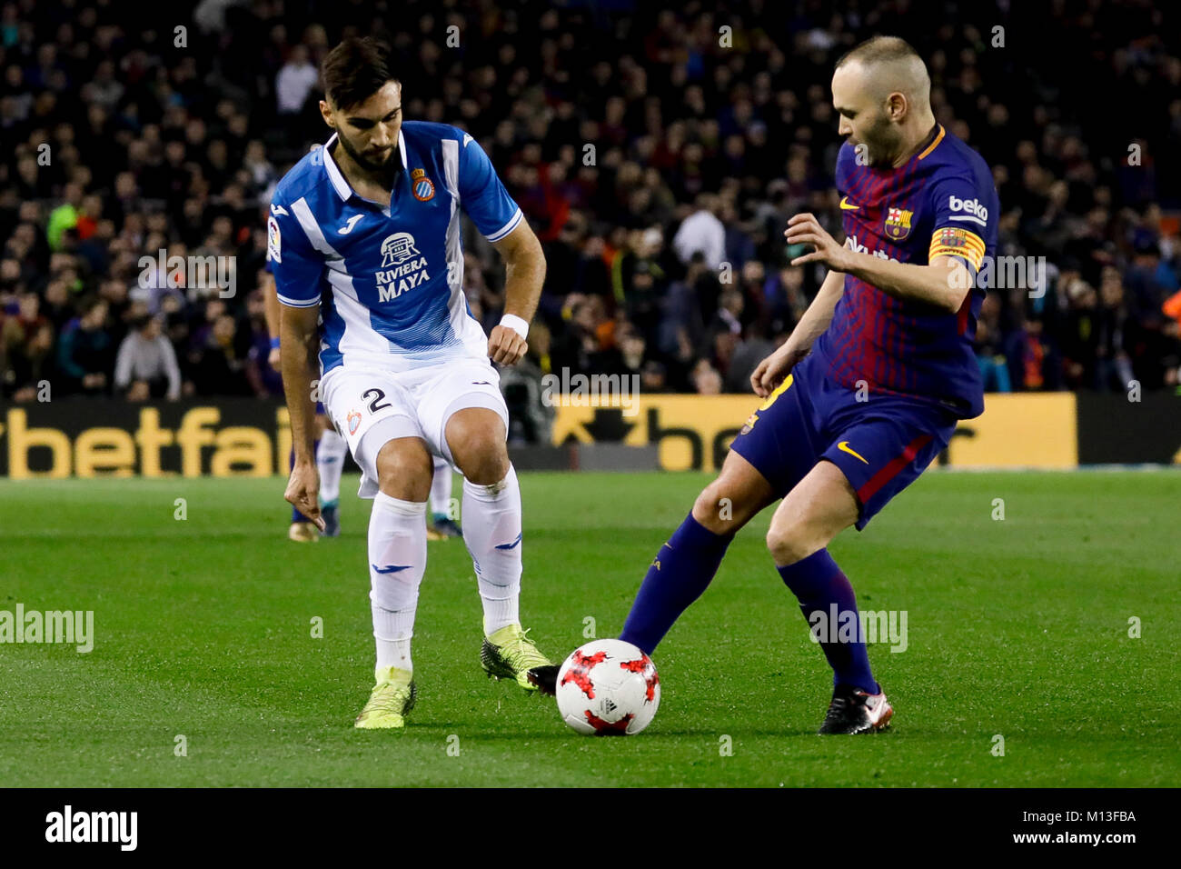 Camp Nou, Barcelona, Spain. 25th January, 2018. Marc Navarro and Andres ...