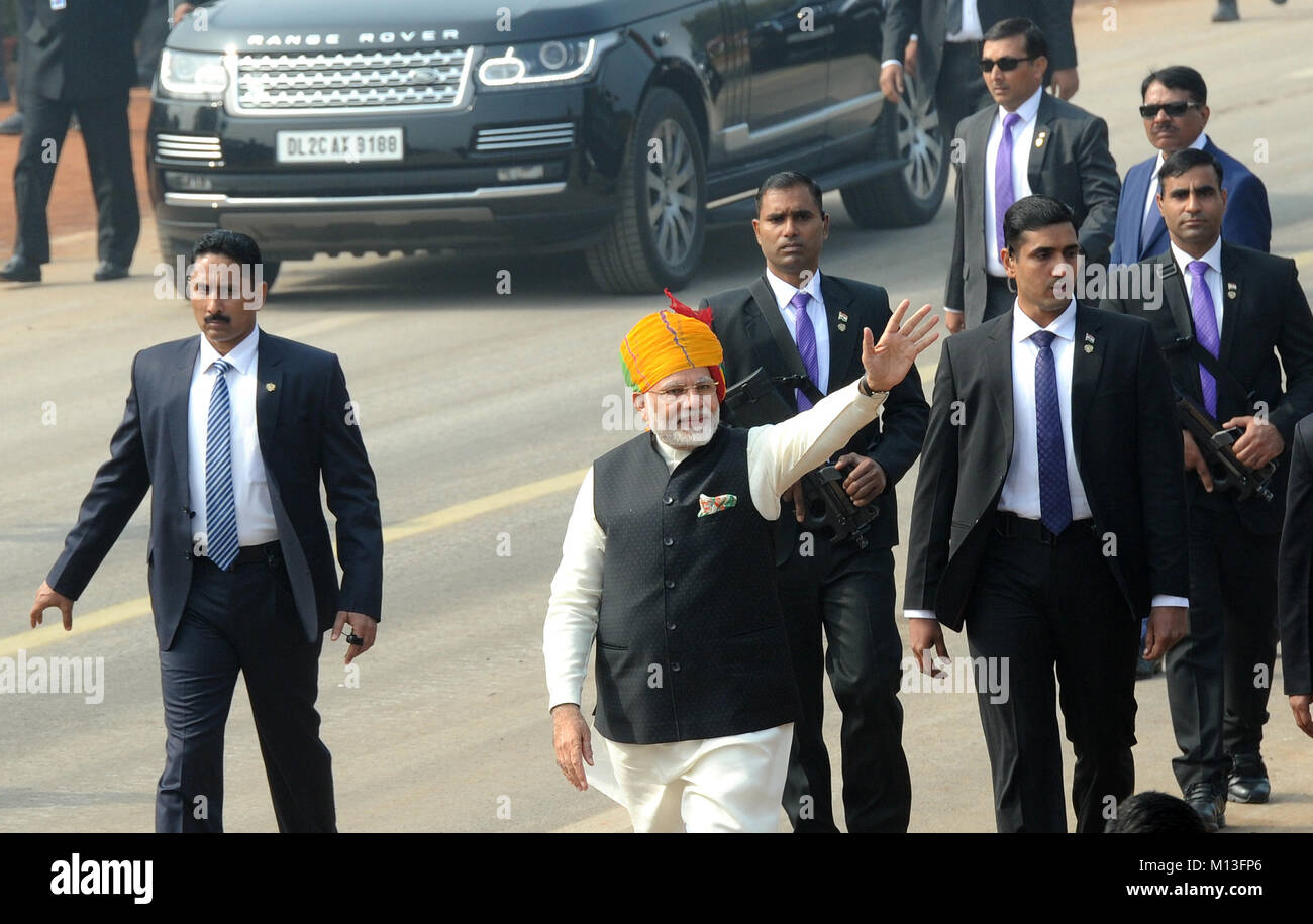 Indian prime minister narendra modi waves hi-res stock photography and ...