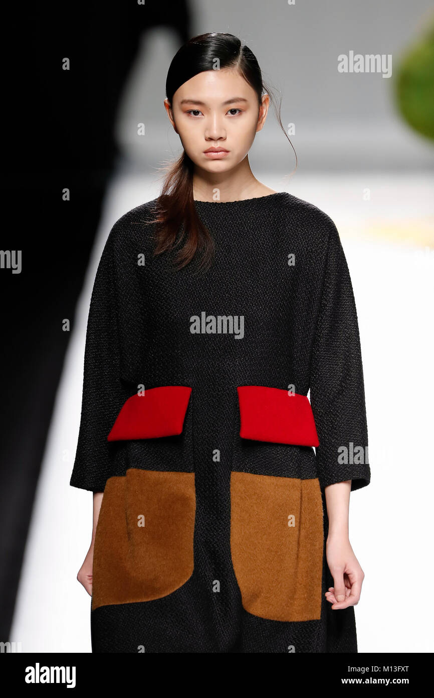 Model wears at collection runway a creation from Devota & Lomba during ...