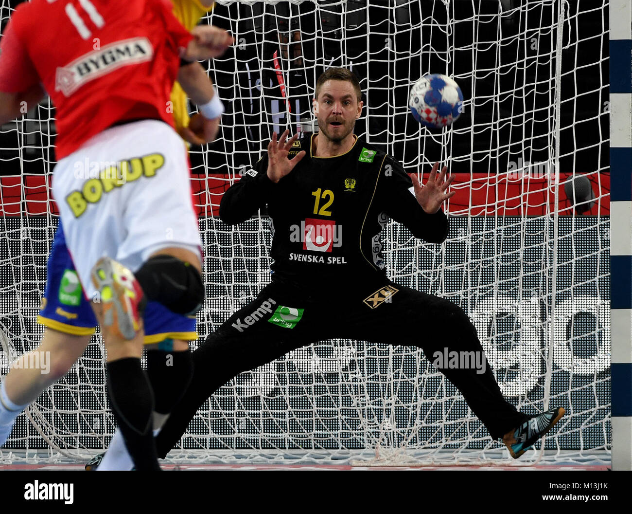 Zagreb, Croatia. 26th Jan, 2018. Sweden's goalkeeper Andreas Palicka ...