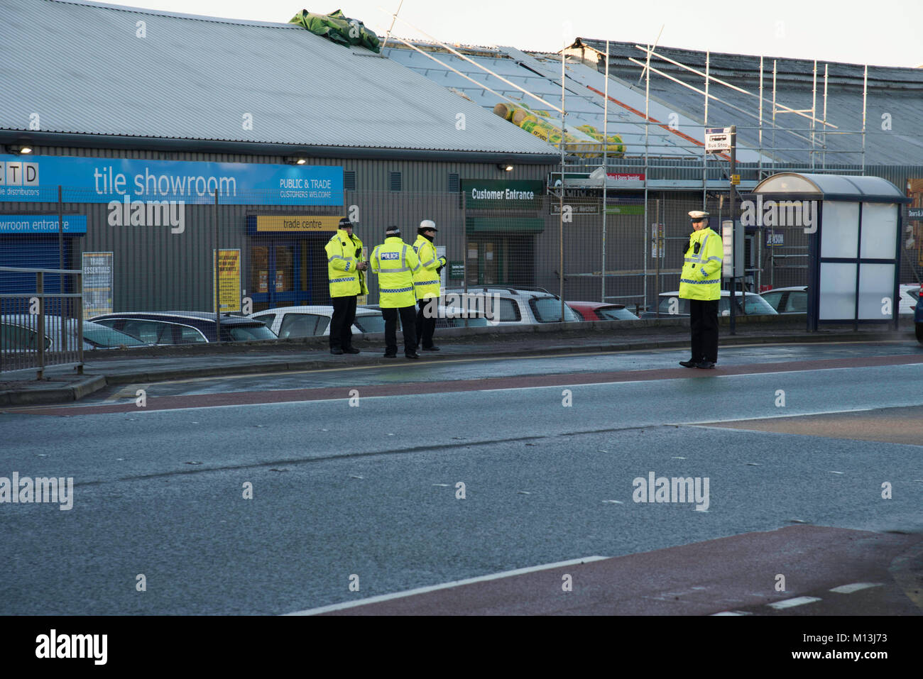 Scottish Traficc police on stop check operation on A735 in Kilmarnock ...