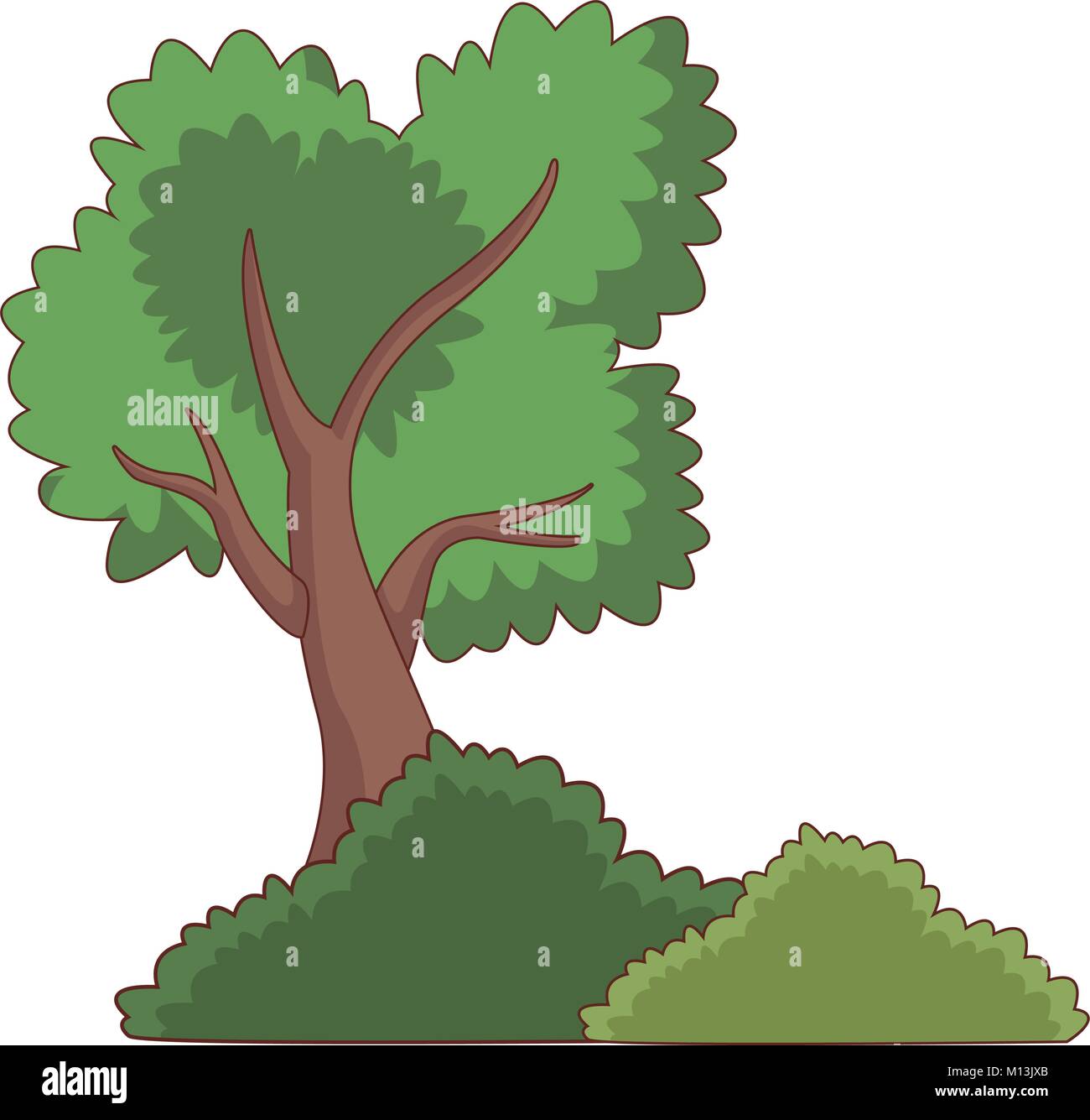 Tree and bushes cartoon Stock Vector Image & Art - Alamy